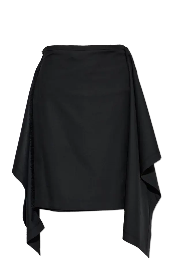 Alexander McQueen Asymmetrical Pleated Skirt - Black