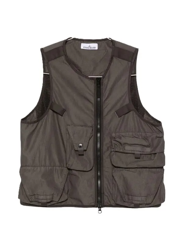 Stone Island Sleeveless Vest With Zip Fastening