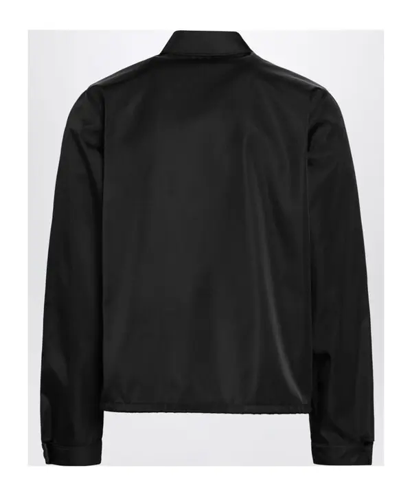 Prada Logo Plaque Zip-up Jacket - Black