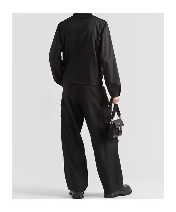 Prada Logo Plaque Zip-up Jacket - Black