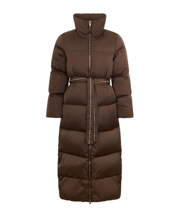Peserico Belted Long Puffer Coat - Brown