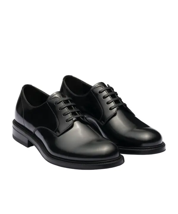 Prada Brushed Leather Lace-up Shoes