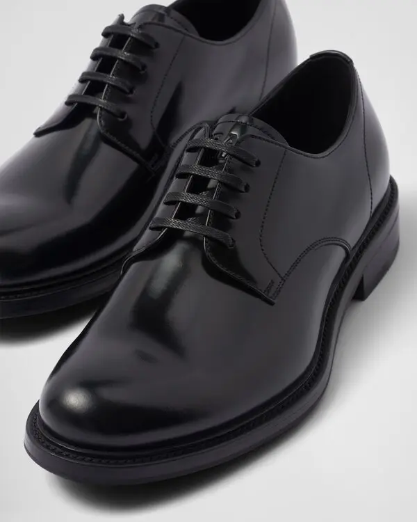 Prada Brushed Leather Lace-up Shoes