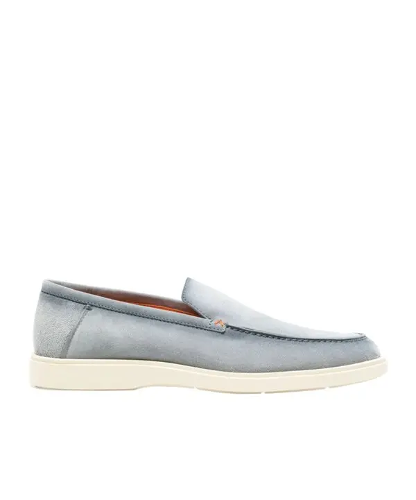 Santoni Almond-toe Slip-on Loafers - Gray