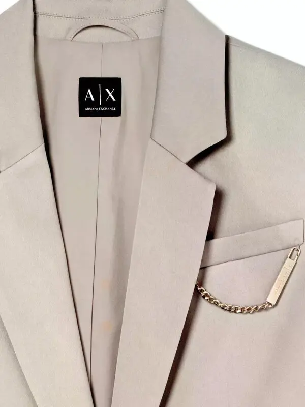 Armani Exchange Single-breasted Blazer With Chain Detail