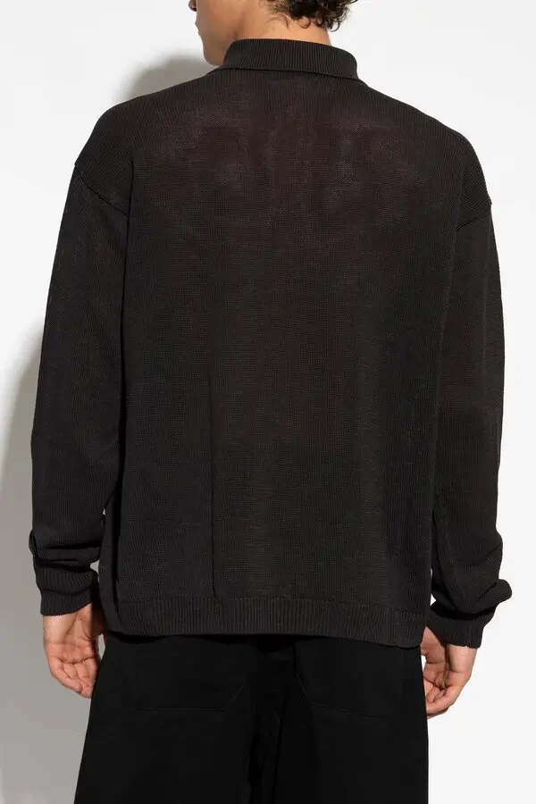 Studio Nicholson Heddy Half-zip Textured Knit Polo Sweater