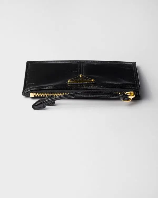 Prada Leather Card Holder With Zipper