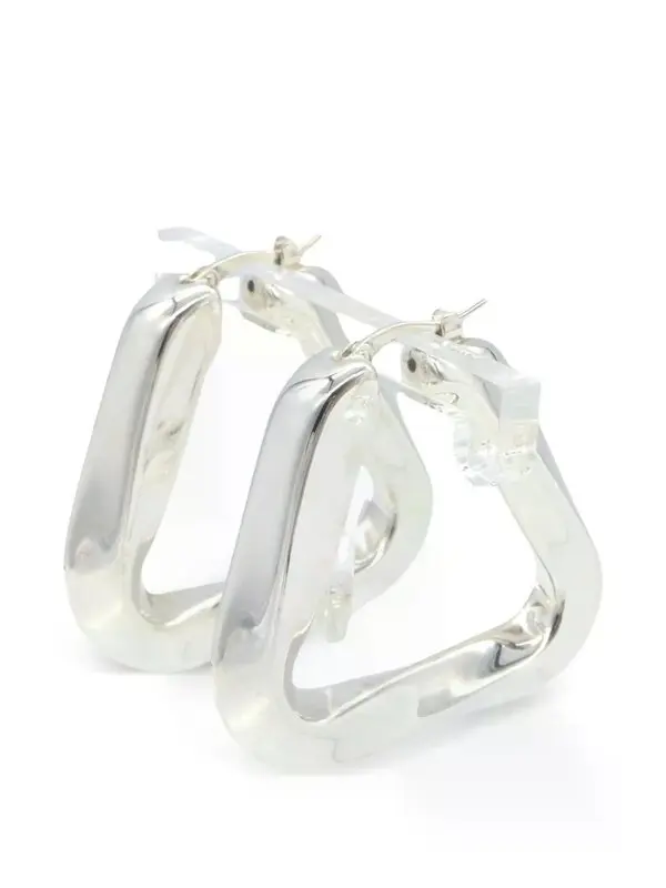 Bottega Veneta Twist Triangle Hoop Earrings - Silver