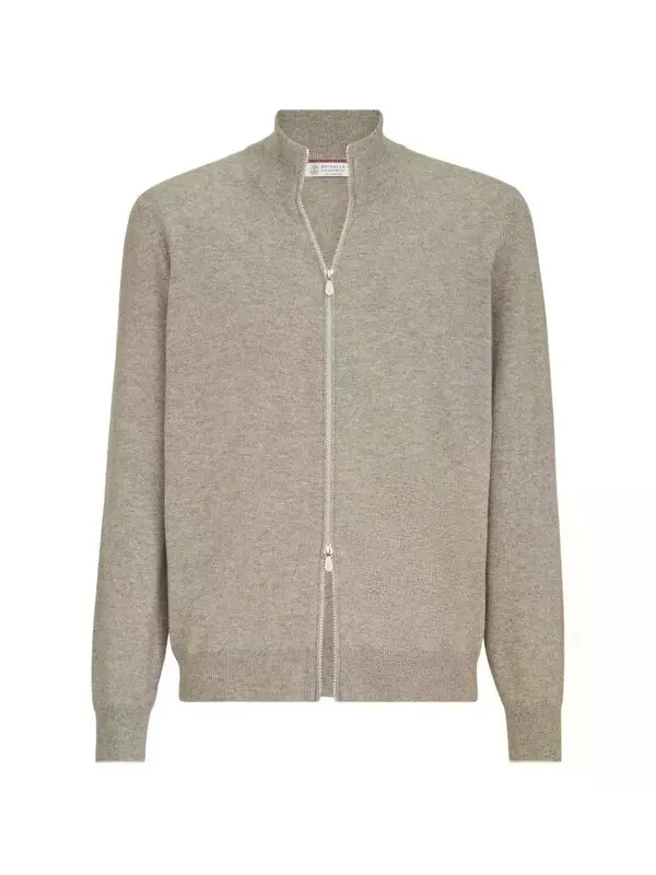 Brunello Cucinelli Two-way Zip Cardigan - Grey