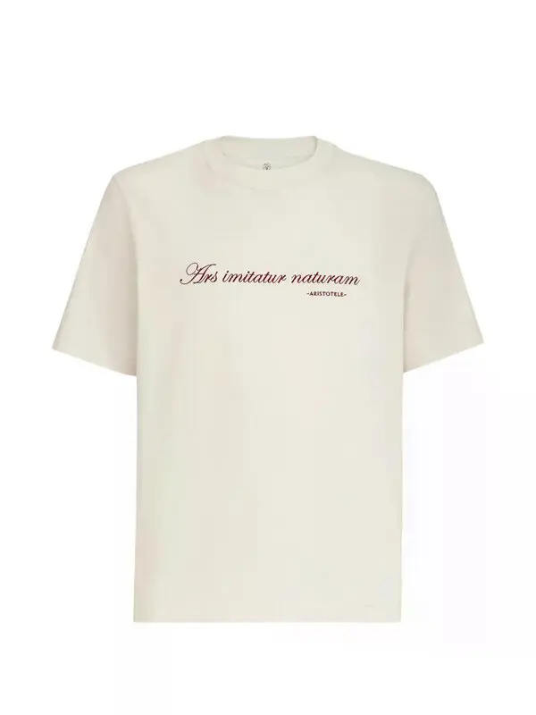 Brunello Cucinelli Phrase-embroidery Crew-neck T-shirt