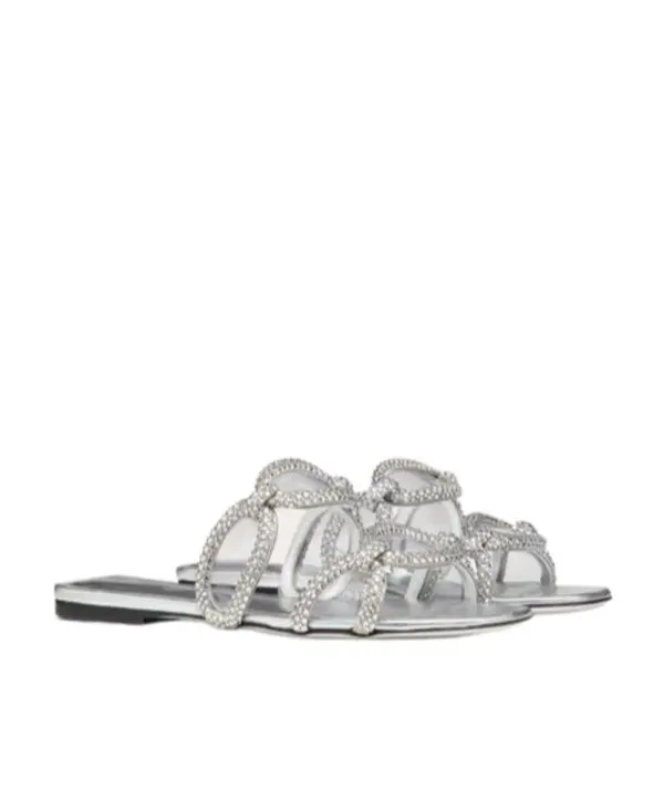 Valentino Garavani Chain Embellished Slip-on Sandals