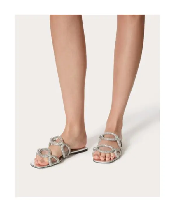 Valentino Garavani Chain Embellished Slip-on Sandals