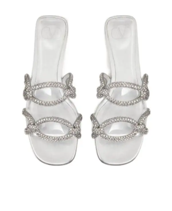 Valentino Garavani Chain Embellished Slip-on Sandals