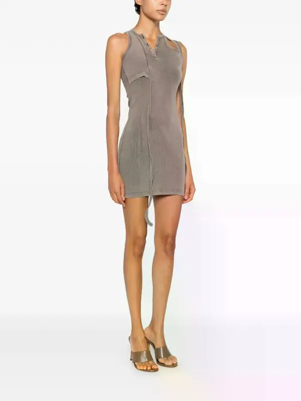 Ottolinger Beige Ribbed Cut-out Henley Dress