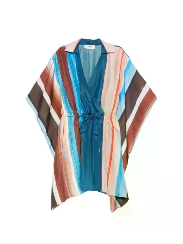 Fendi Striped Silk Mini Dress