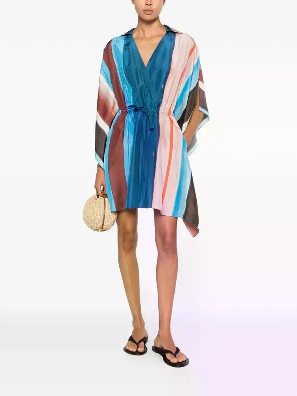 Fendi Striped Silk Mini Dress