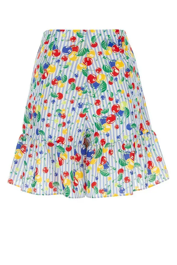 Gucci Cherry Striped Print Cotton Shorts - No