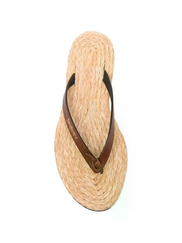 Saint Laurent Woven Sole Leather Sandals