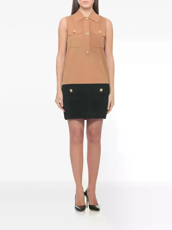 Elisabetta Franchi Two-tone Button-up Mini Dress