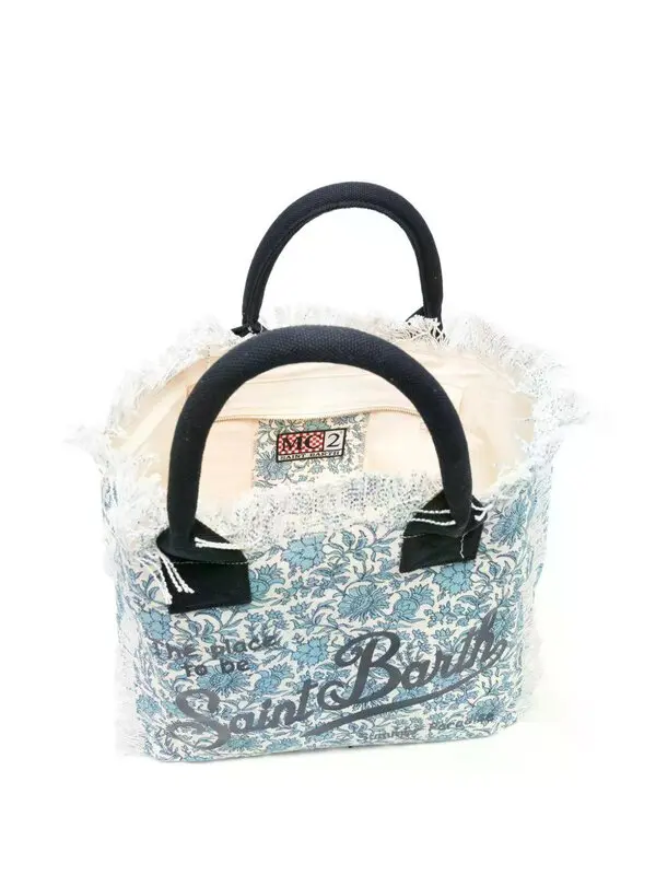 MC2 SAINT BARTH Floral Print Cotton Tote Bag - Blue