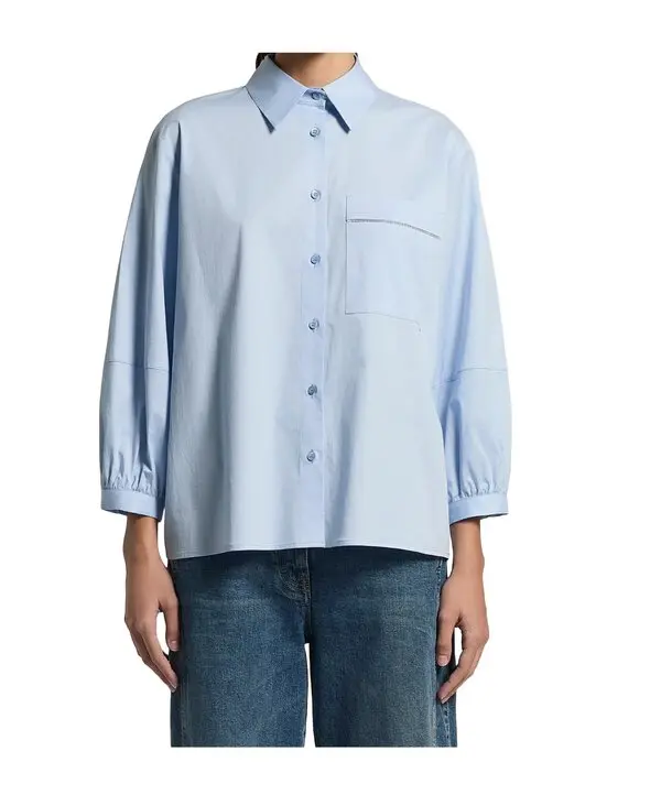 Peserico Collared Shirt With Chest Pockets - Cornflower Blue