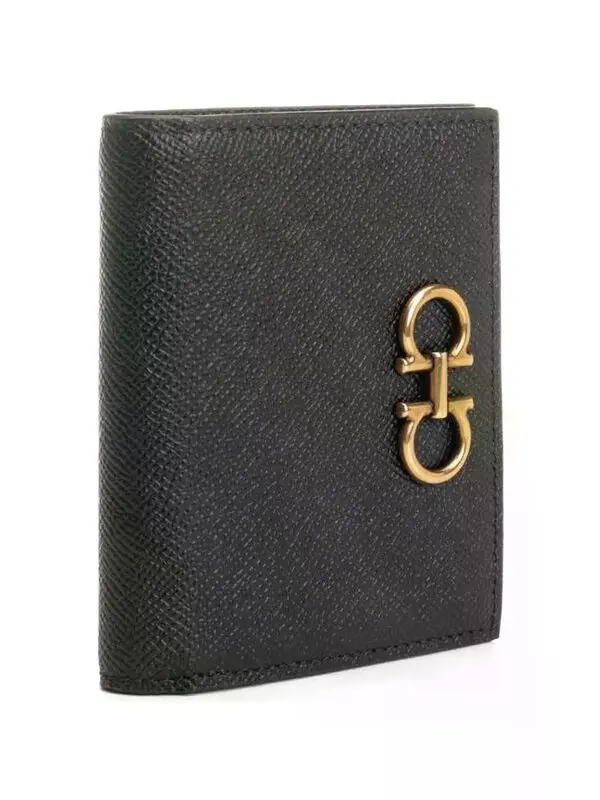 FERRAGAMO Gancini-plaque Textured-leather Wallet