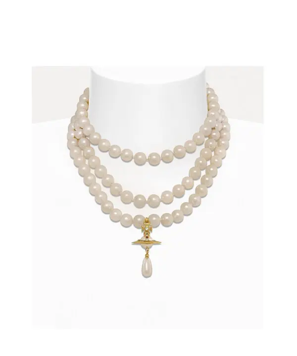 VIVIENNE WESTWOOD 3-row Chocker Necklace - Yellow