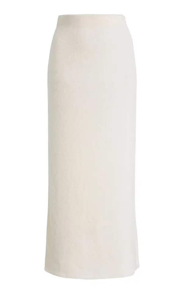 Gabriela Hearst Narayan Boucle Cashmere Maxi Skirt - White