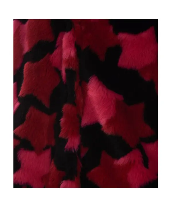 Versace Star Print Faux Fur Coat