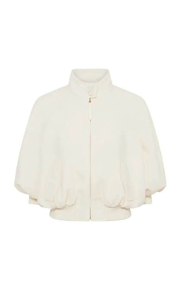 Gabriela Hearst Aluin Wool Jacket With Sculptural Sleeves - White