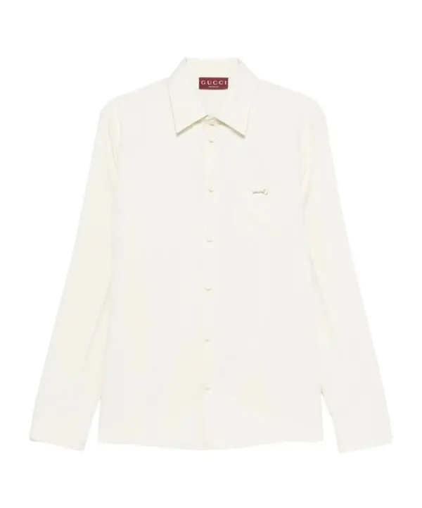 Gucci Horsebit-embellished Twill Shirt - White