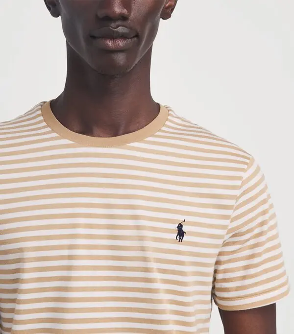 Polo Ralph Lauren Cotton Stripe Polo Pony Slim T-shirt - Beige