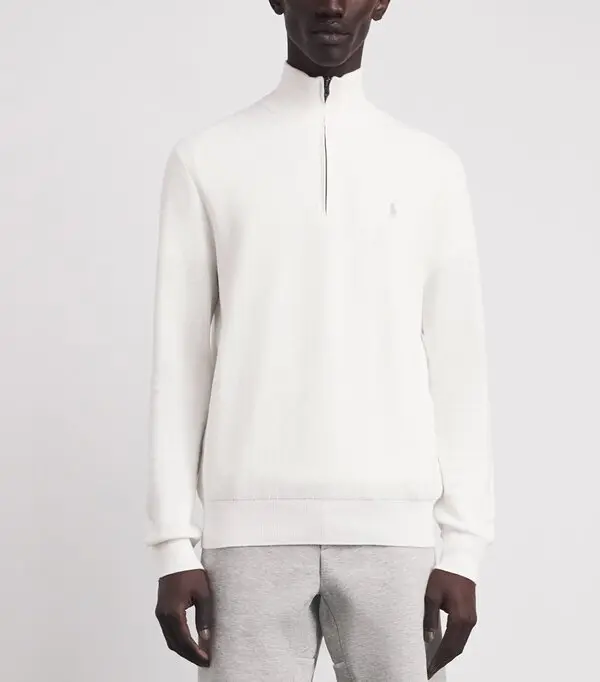 Polo Ralph Lauren Cotton Mesh Quarter-zip Sweatshirt - White
