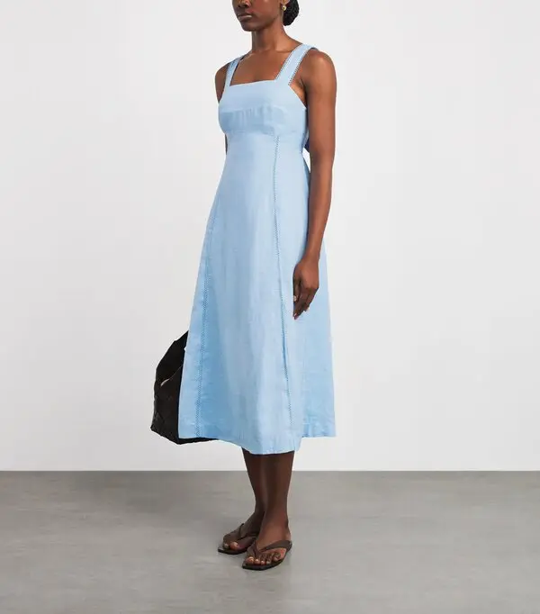 Heidi Klein Linen Tie-back Midi Dress