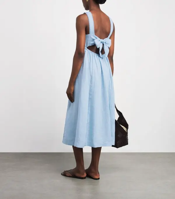 Heidi Klein Linen Tie-back Midi Dress