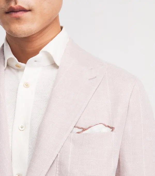 Eleventy Cotton-wool Pocket Square