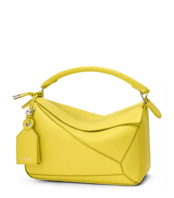 Loewe Small Leather Featherlight Puzzle Top-handle Bag - Yellow