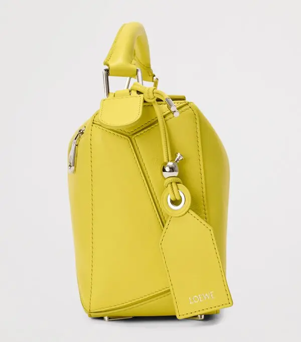 Loewe Small Leather Featherlight Puzzle Top-handle Bag - Yellow