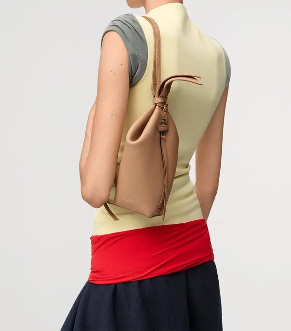 Loewe Leather Scarf Backpack - Brown