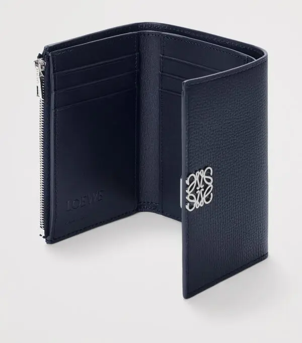 Loewe Small Leather Anagram Wallet - Navy