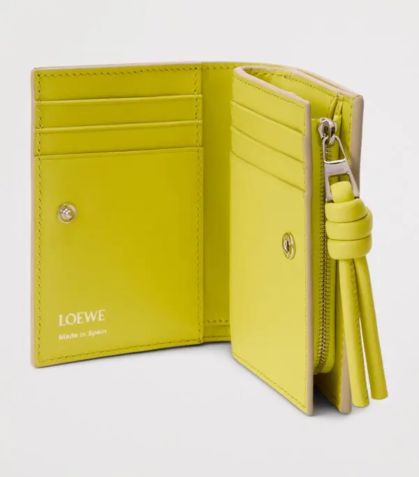 Loewe Leather Knot Wallet - Beige