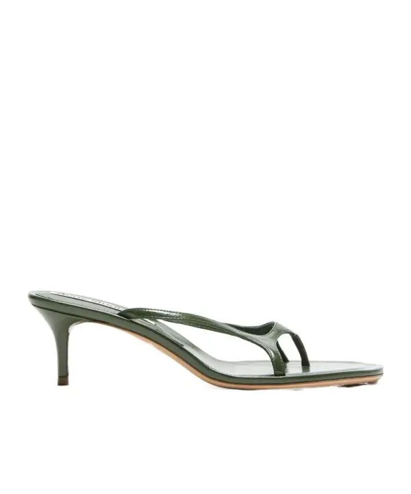 Acne Studios Thong-strap Kitten-heel Sandals - Thyme Green