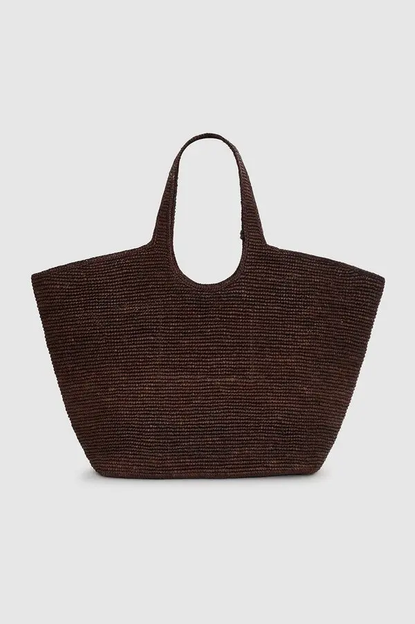 ANINE BING Lili Raffia Tote Bag - Dark Brown