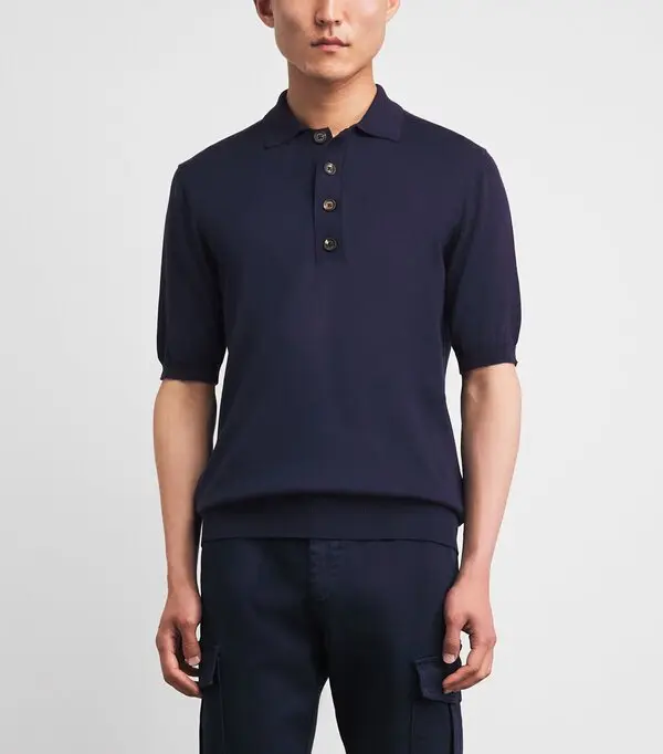 Eleventy Cotton-cashmere Polo Shirt