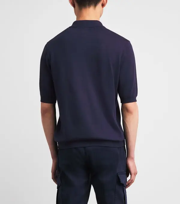 Eleventy Cotton-cashmere Polo Shirt