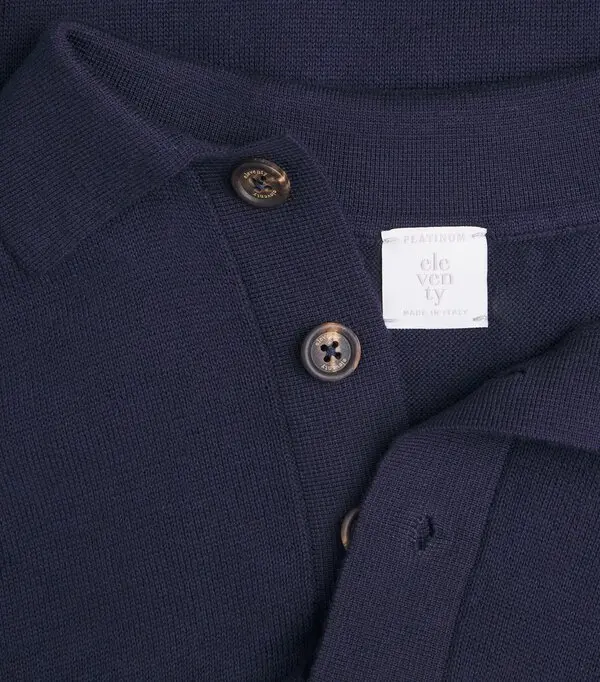 Eleventy Cotton-cashmere Polo Shirt