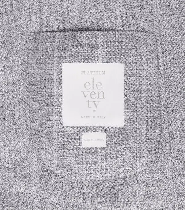 Eleventy Linen-cashmere-silk Striped Single-breasted Blazer