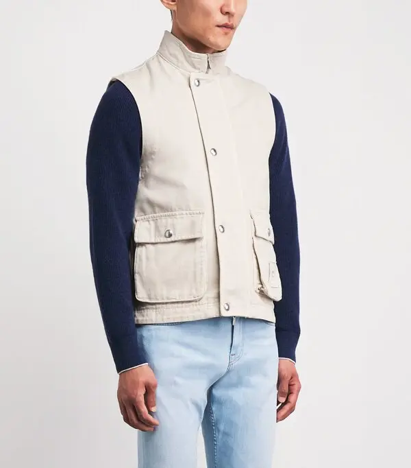 Eleventy Garment-dyed Cotton Gilet