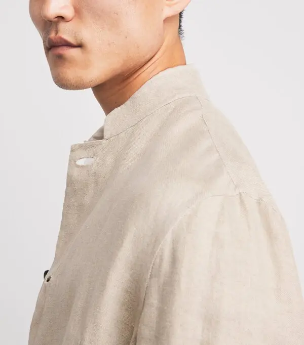 Eleventy Linen-silk Reversible Jacket - Ivory