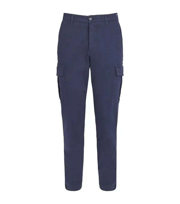 Eleventy Stretch-cotton Cargo Trousers - Blue